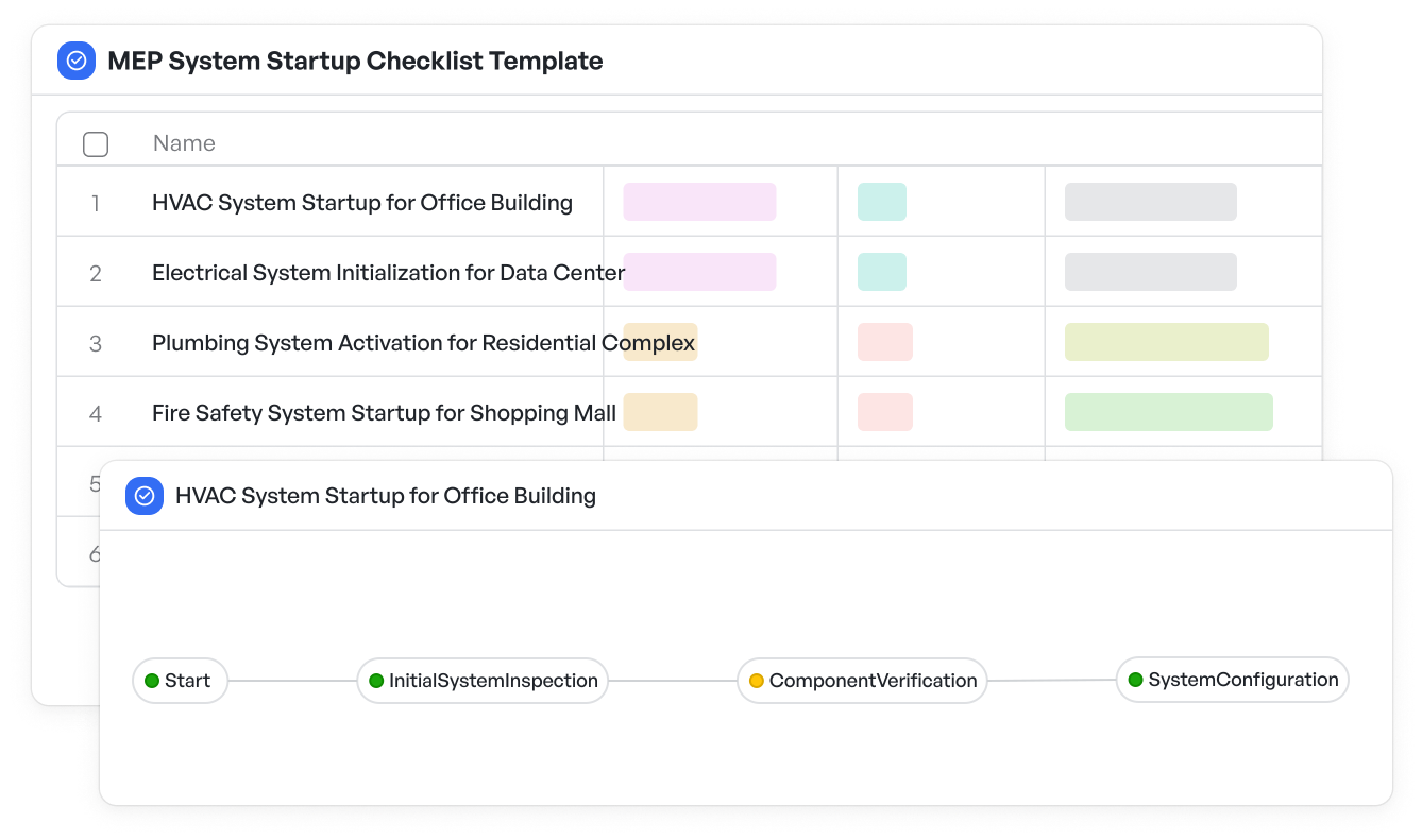 Meegle | Free Download MEP System Startup Checklist Template